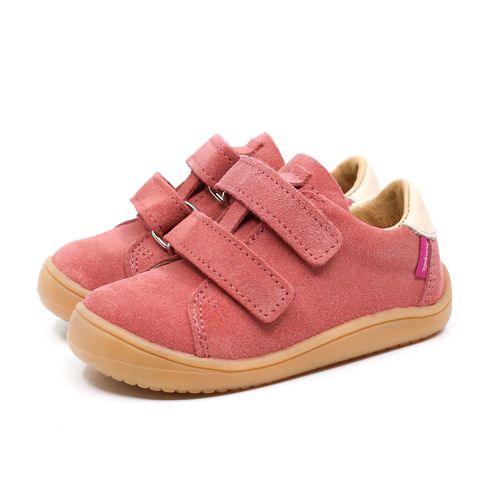 PÓŁBUTY BAREFOOT MRUGAŁA NATU PINK różowe ze skóry welurowej 3123-5-45 | Buty dla dziewczynek ...